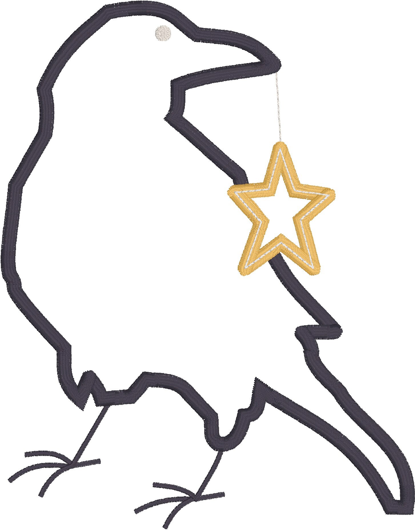 Raven Primitive Halloween Applique Embroidery Design Download - Etsy