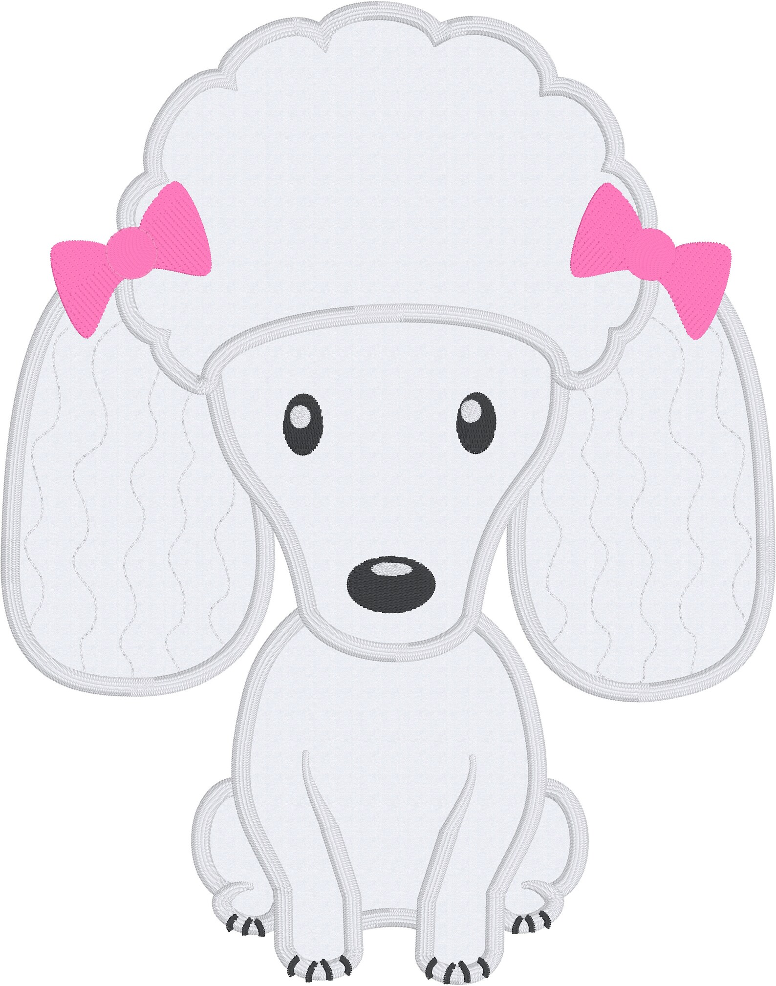 Poodle Appliqué Design Download for Embroidery Machine - Etsy