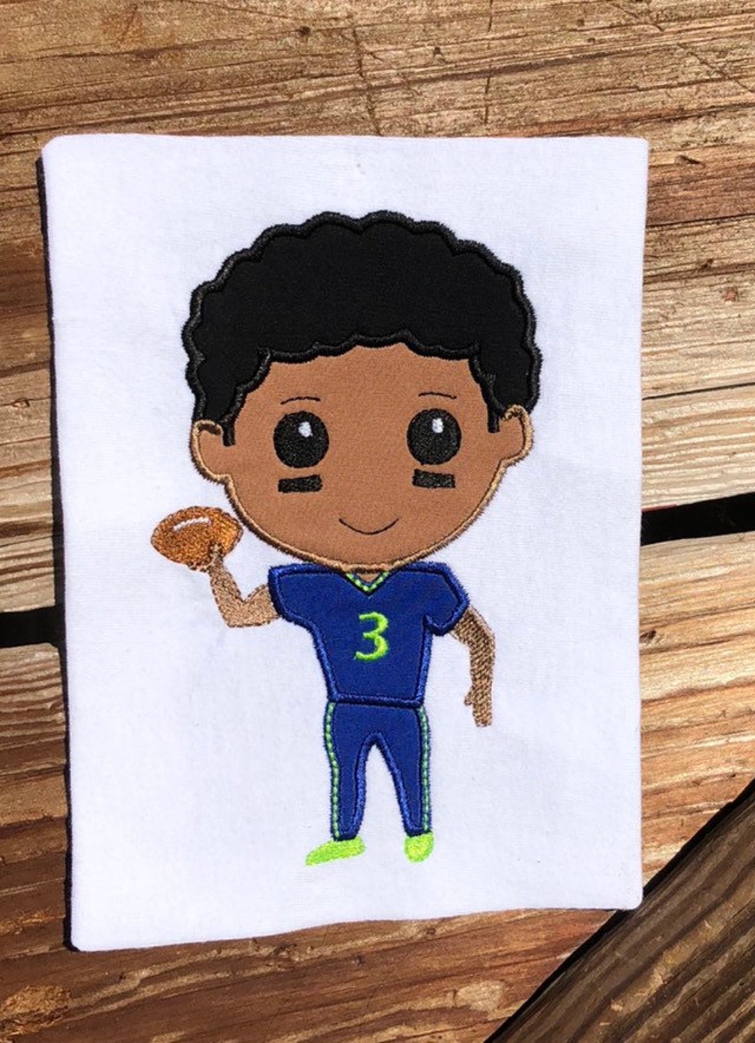 Football Player Applique, Russell Wilson Applique Embroidery Design ...