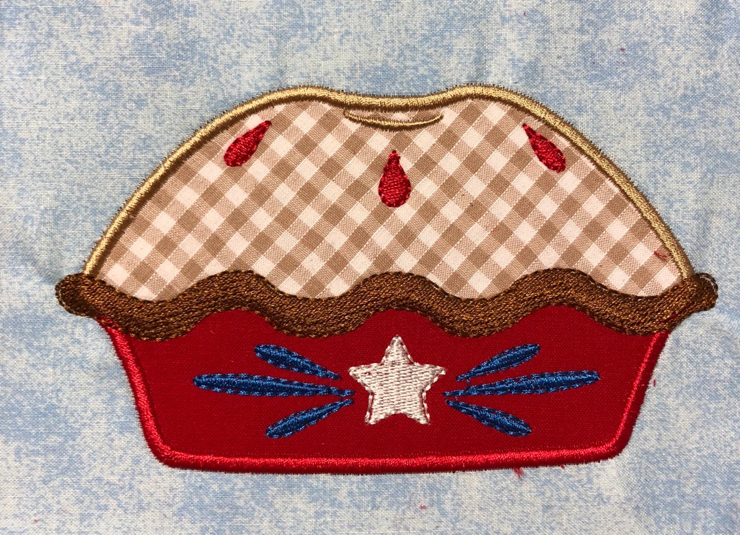 Apple Pie Appliqué Design Download for Embroidery Machine, Summer Theme ...