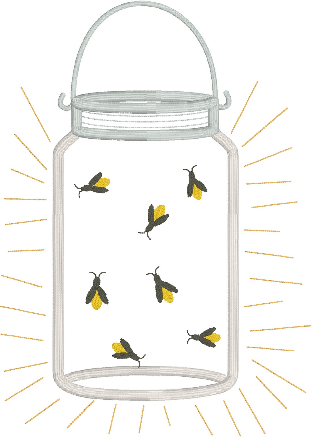 Firefly Lantern Appliqué Design Download for Embroidery Machine, Summer ...