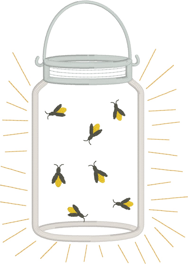 Firefly Lantern Appliqué Design Download for Embroidery Machine, Summer ...