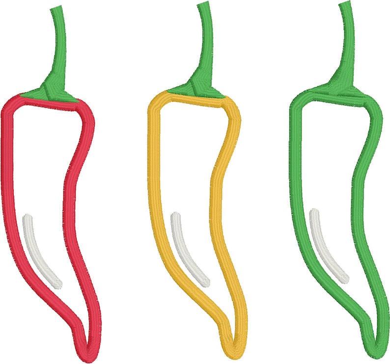 Chili Peppers Applique Embroidery Design Download for | Etsy