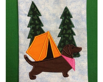 June Doxie Dachshund Camping Appliqué Design Download for - Etsy