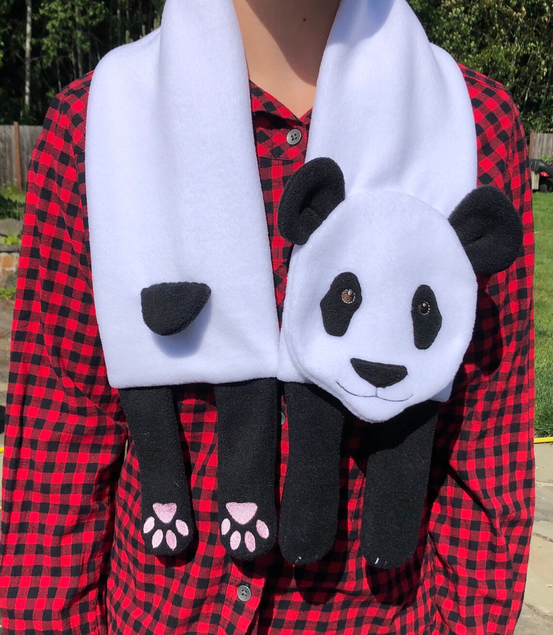 In the Hoop Panda Scarf Embroidery Design for Use With an - Etsy