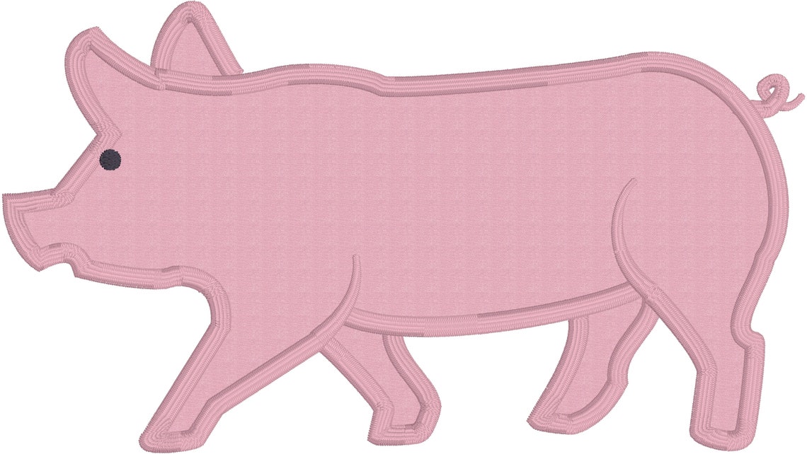 Pig Appliqué Design Download for Embroidery Machine Piglet - Etsy