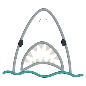 Shark Bearing Its Teeth Appliqué Embroidery Design Download for ...