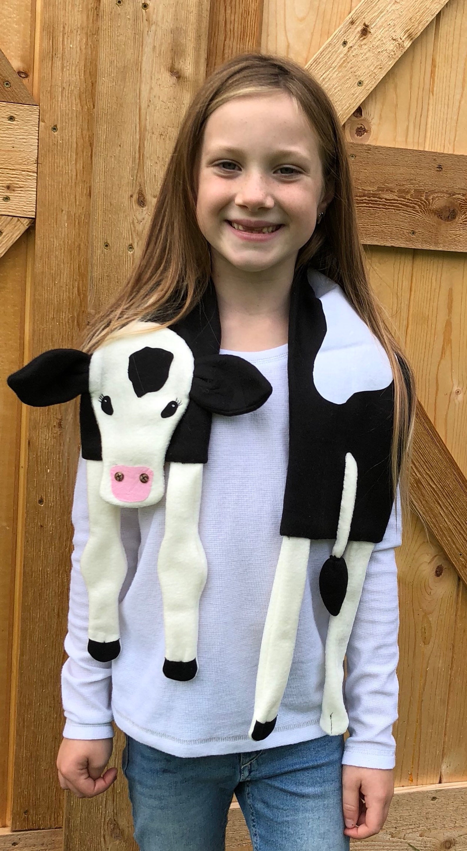 Calf Cow Scarf Sewing PDF Pattern Fun Easy Kids Cow Scarf | Etsy