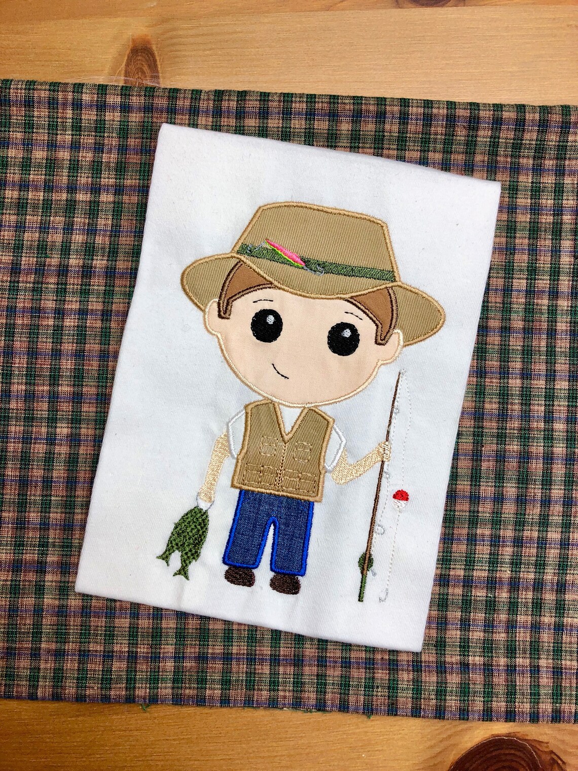 Fisherman Applique Embroidery Design Download for Embroidery | Etsy