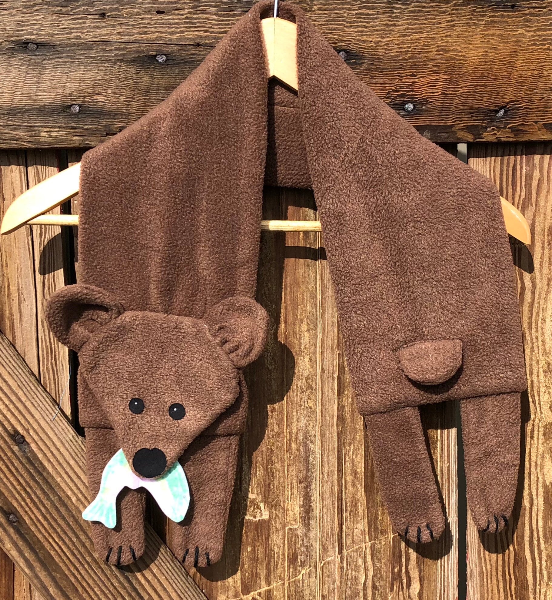 Bear Scarf Sewing Pattern, Kids Fleece Scarf (PDF Pattern) - Etsy UK