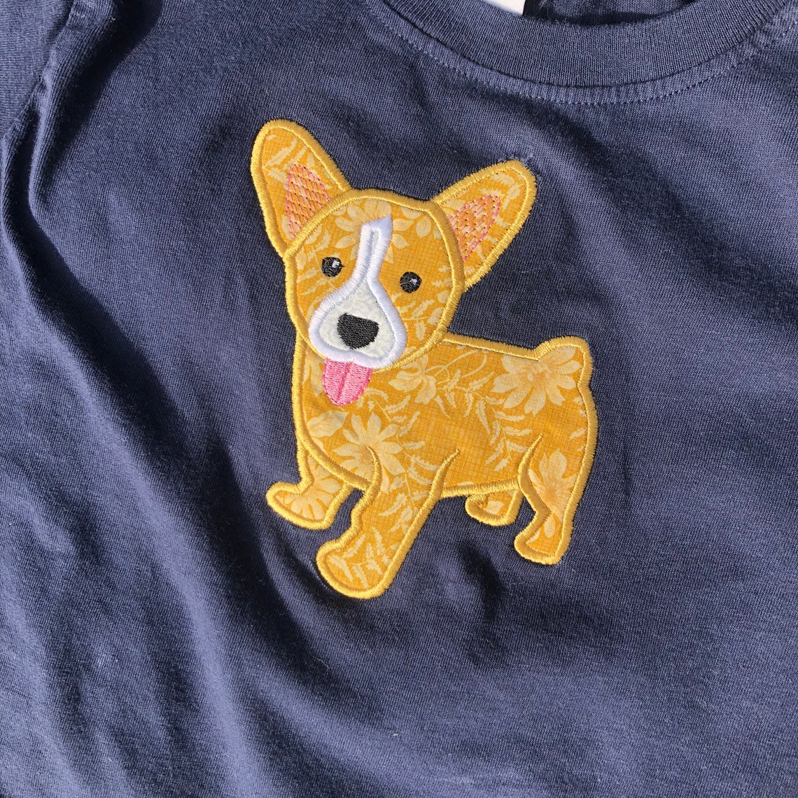 Corgi Puppy Appliqué Embroidery Design Download for Embroidery | Etsy
