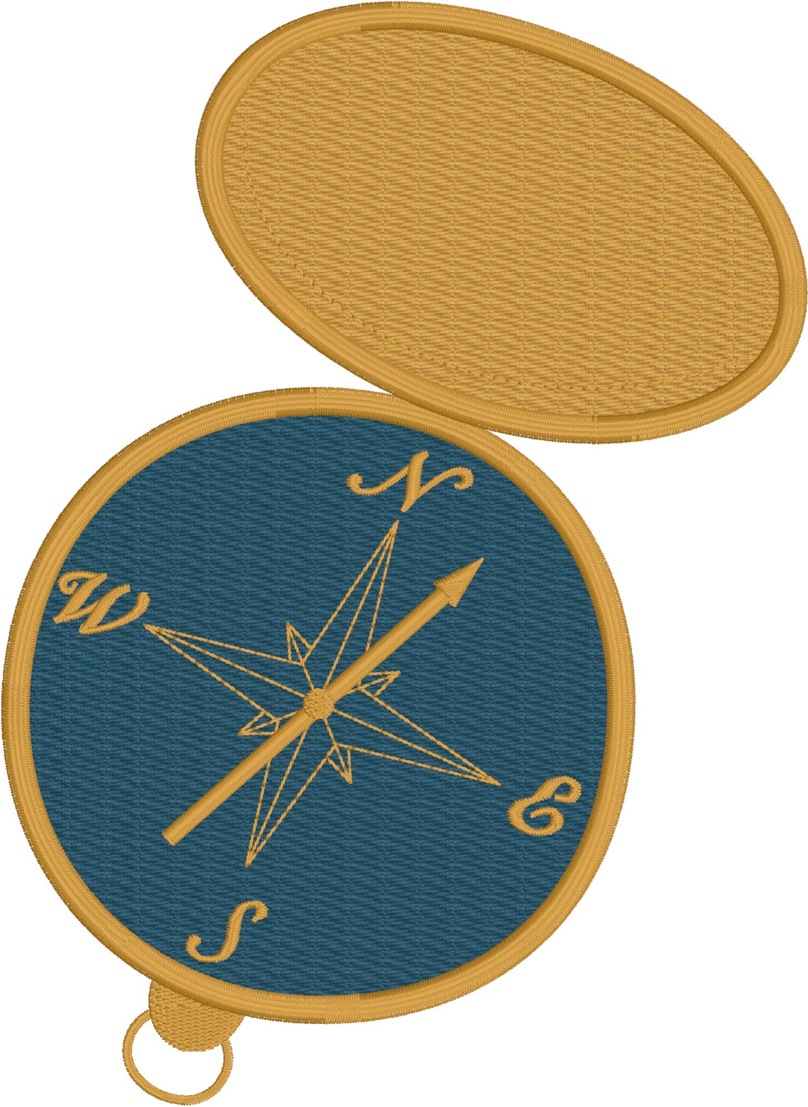 Compass applique embroidery design file for use with an | Etsy