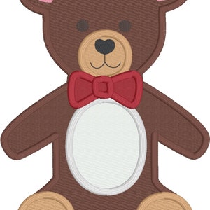 Teddy Bear Applique Embroidery Design, Machine Applique Design, Baby ...