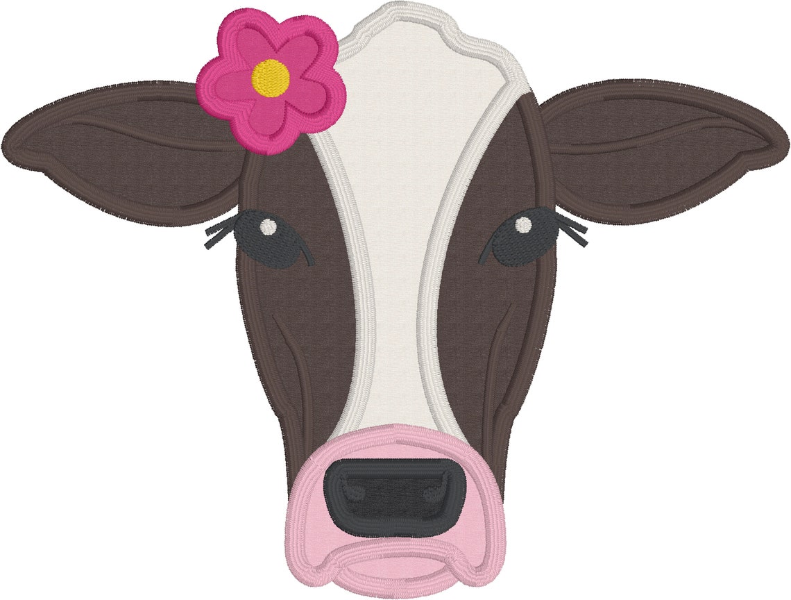 Cow Appliqué Embroidery Design Download for Embroidery | Etsy