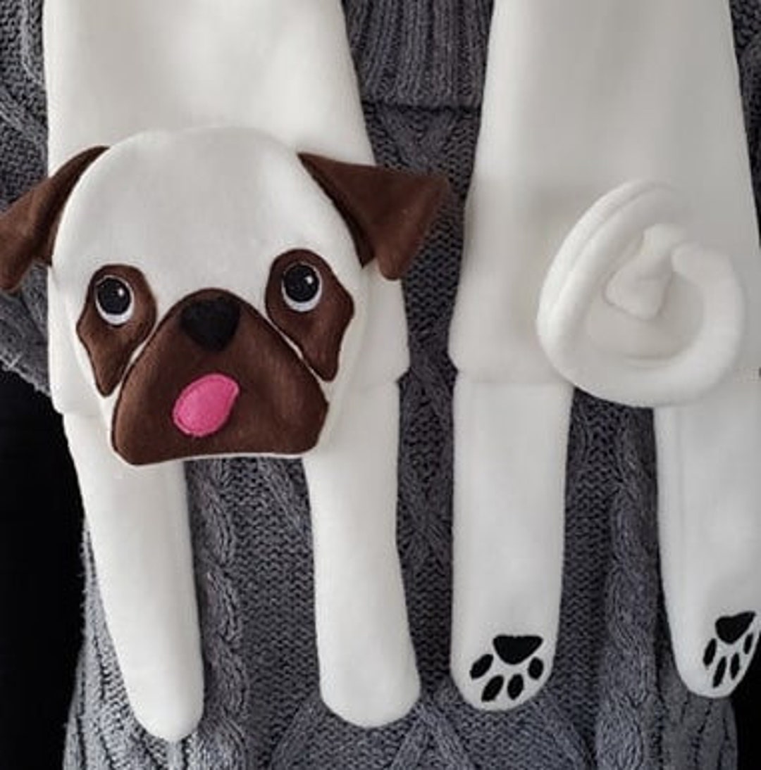 ITH Pug Scarf Embroidery Design File for Use With an Embroidery Machine ...