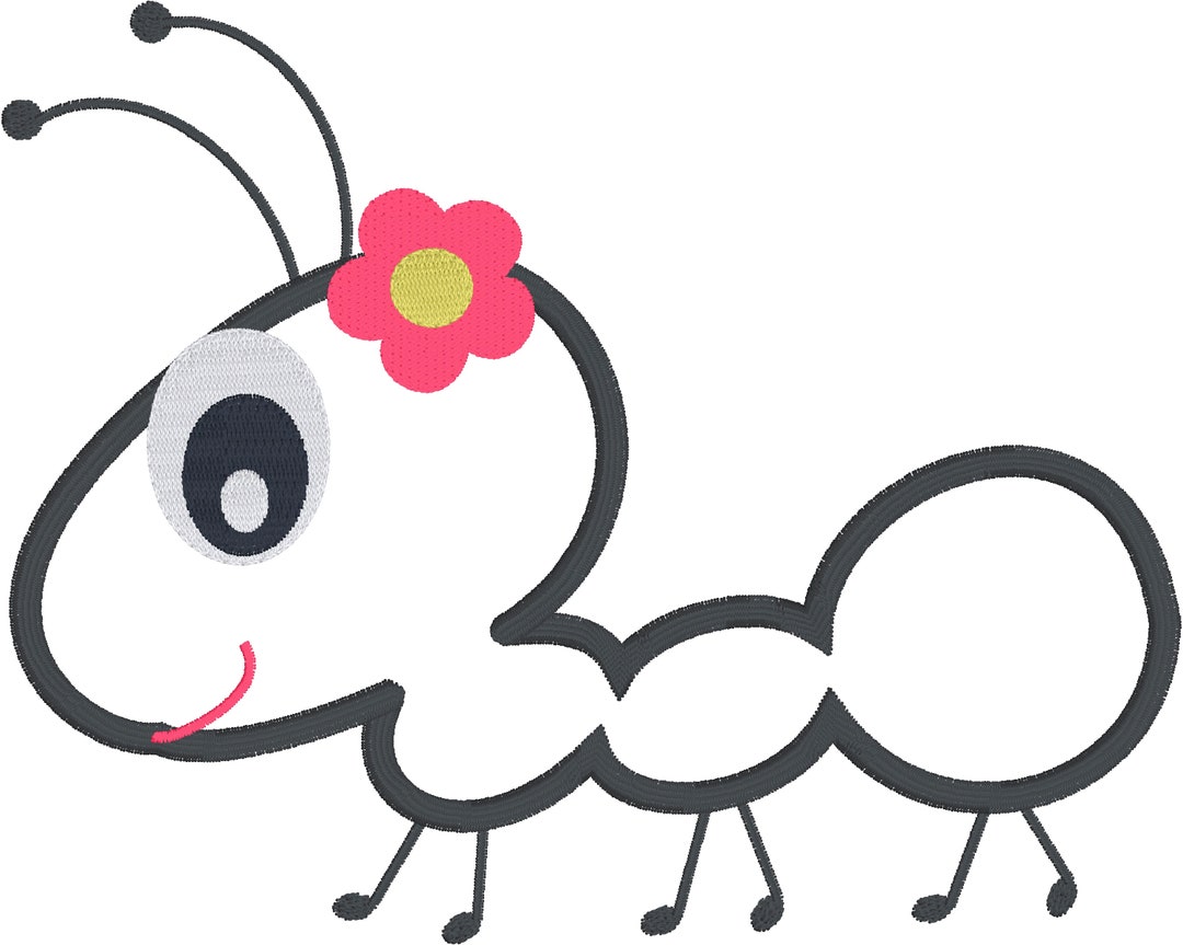 Girl Ant Appliqué Design Download for Embroidery Machine, Cute Appliqué ...