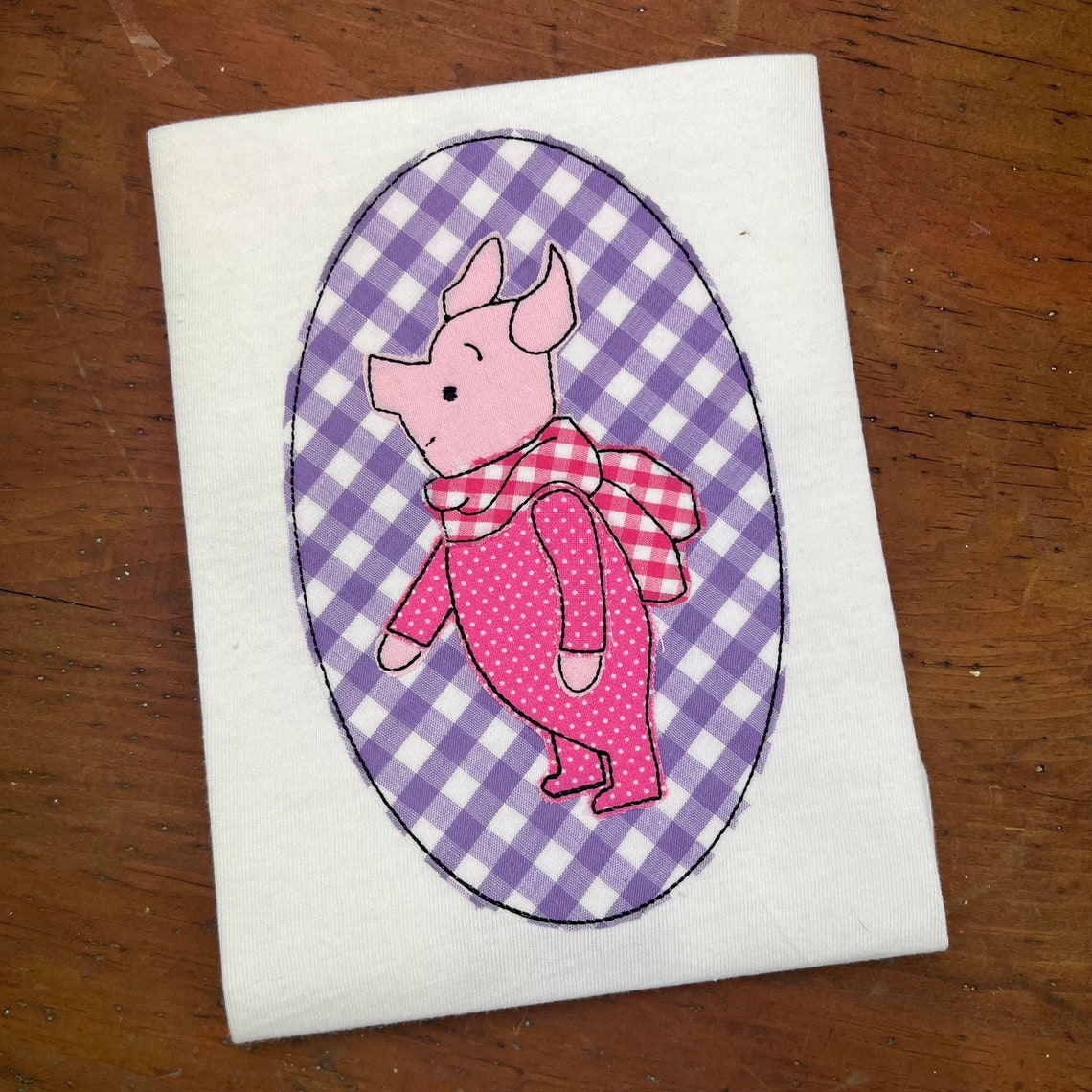 Classic Piglet From Winnie-the-pooh Bean Stitch Applique Embroidery ...
