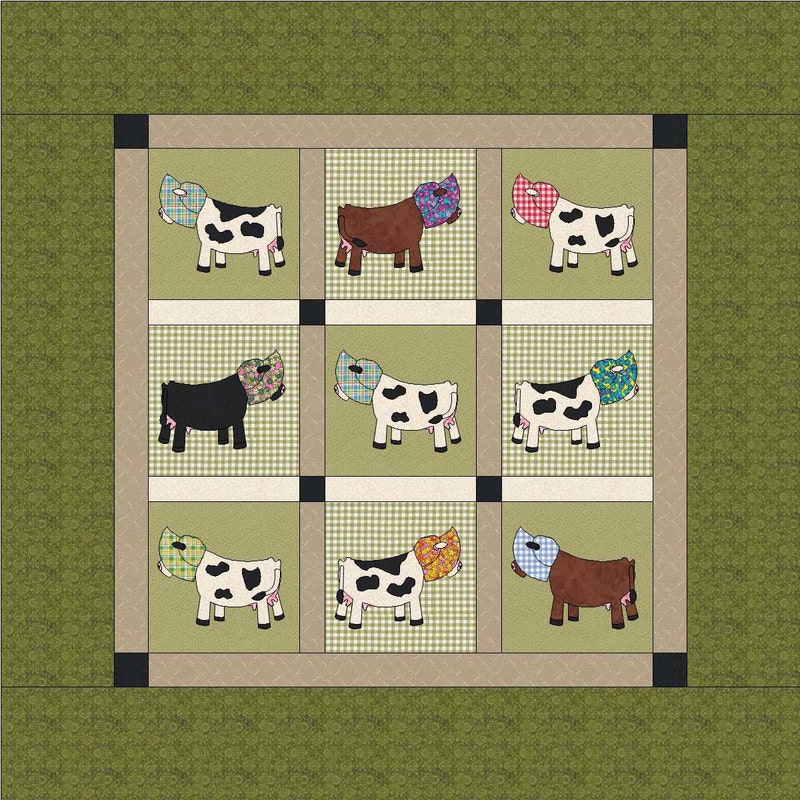 Cow Quilt Block Pattern - Etsy
