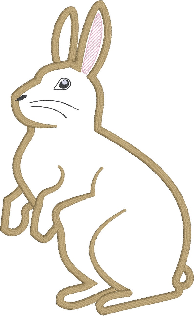Standing Rabbit Applique Embroidery Design Download for | Etsy