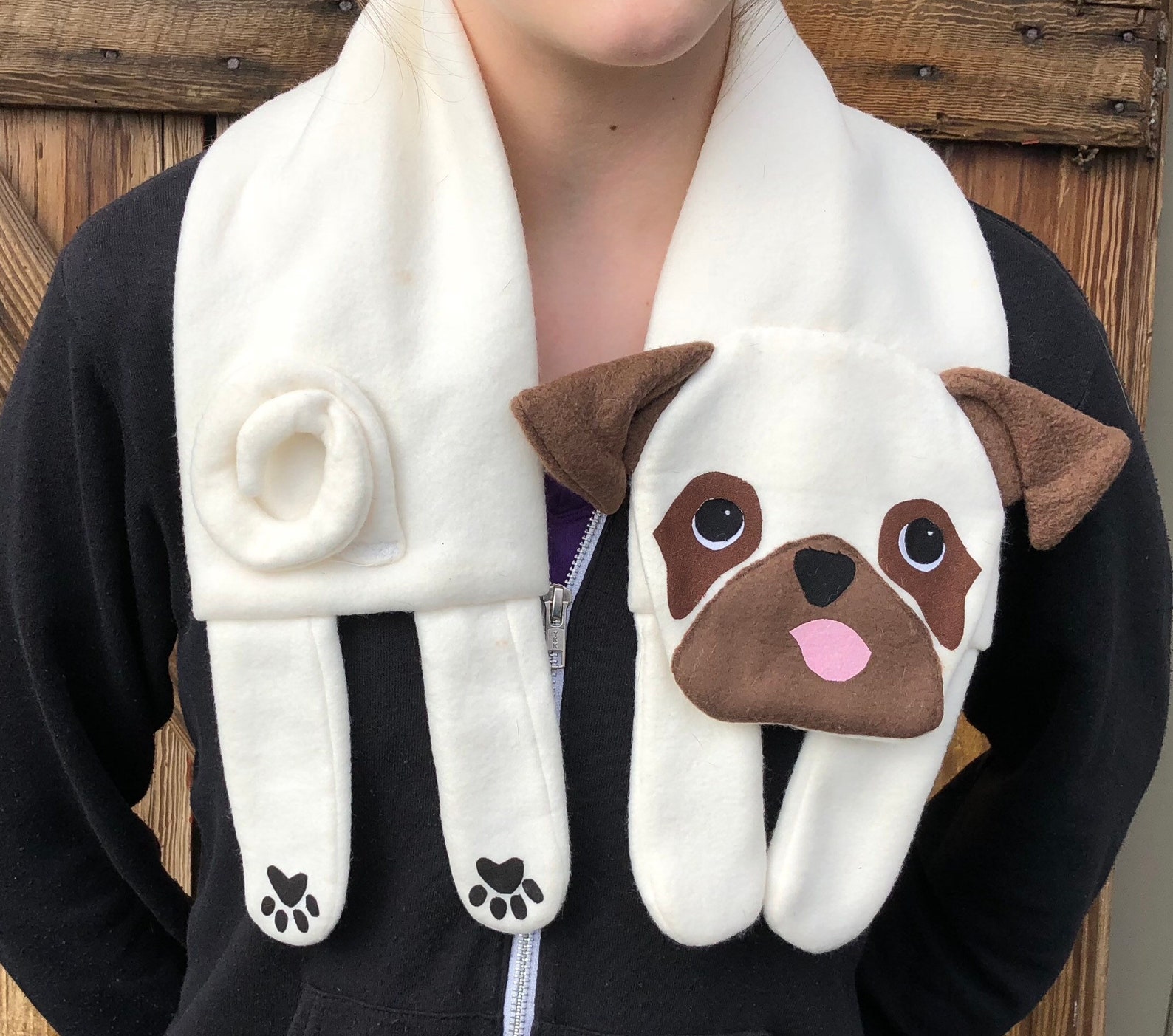 Pug Scarf Sewing Pattern, Dog Fleece Scarf (PDF Download) - Etsy