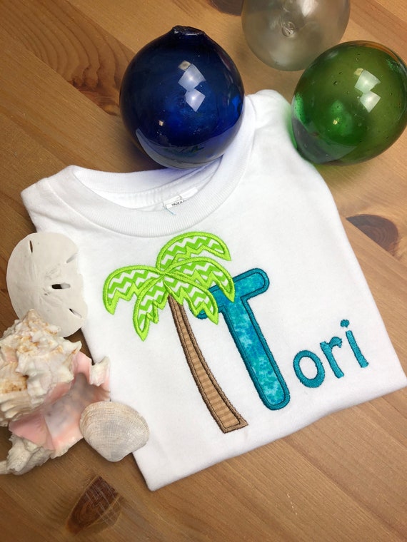 Palm Tree Alphabet Applique Embroidery Design for Use With - Etsy