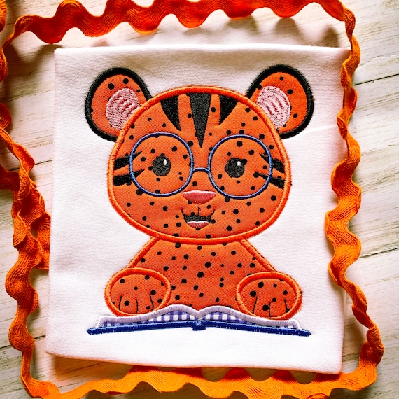 Tiger Student Mascot Back to School Applique Embroidery Design - Etsy