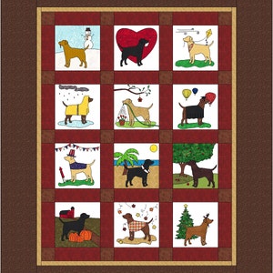 Year of Labrador Quilt Blocks PDF Appliqué Sewing Pattern, Dog Lovers ...