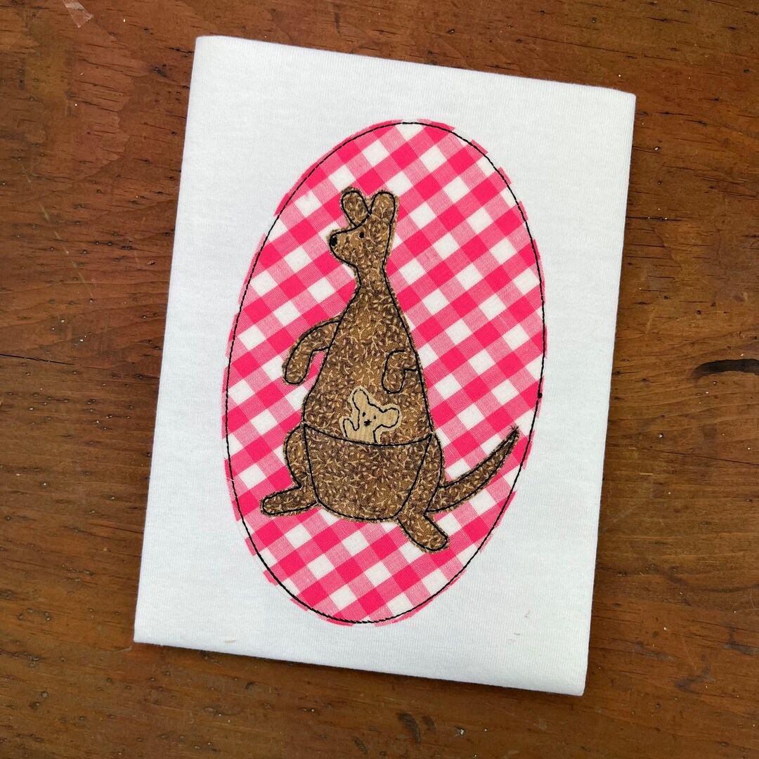 Classic Kanga and Baby Roo Bean Stitch Applique Embroidery Design for ...