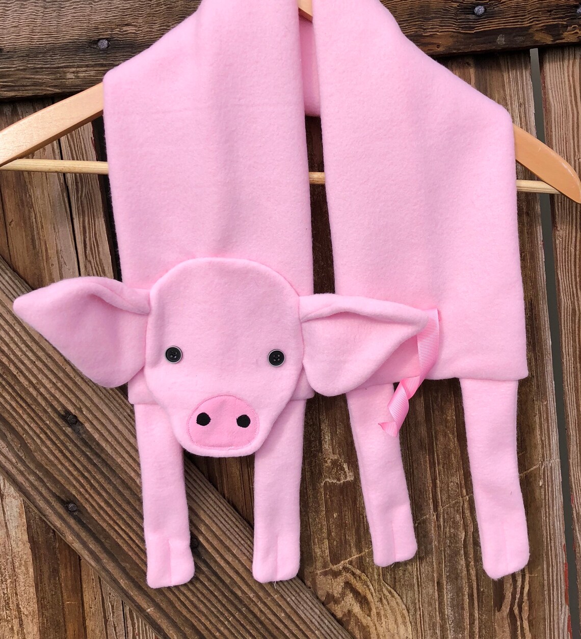 Piglet Scarf PDF Sewing Pattern, Pig Kids Pattern, Fleece Scarf Sewing ...