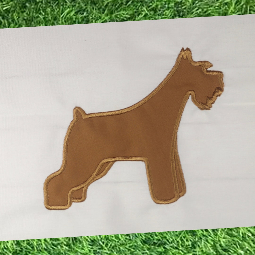 Schnauzer Applique Embroidery Design for Use With an Embroidery Machine ...