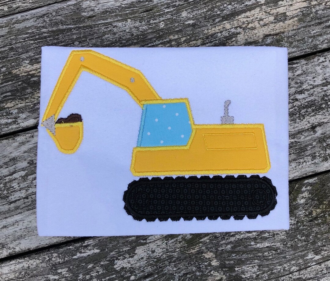 Excavator Applique Embroidery Design for Little Boys. Digger ...