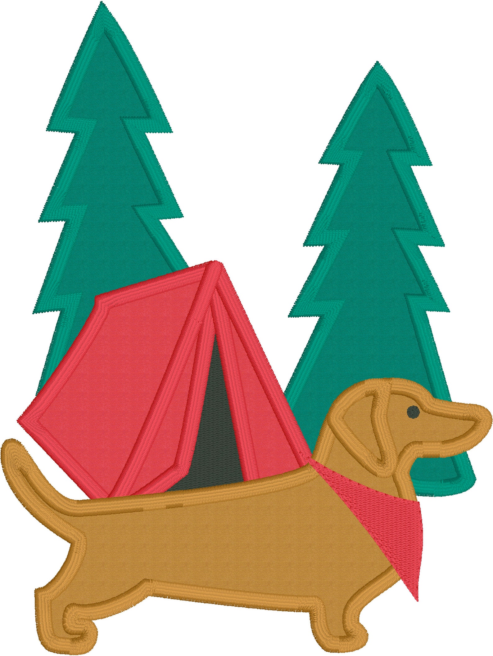 Dachshund Camping Applique Design, Weiner Dog Embroidery (download) - Etsy