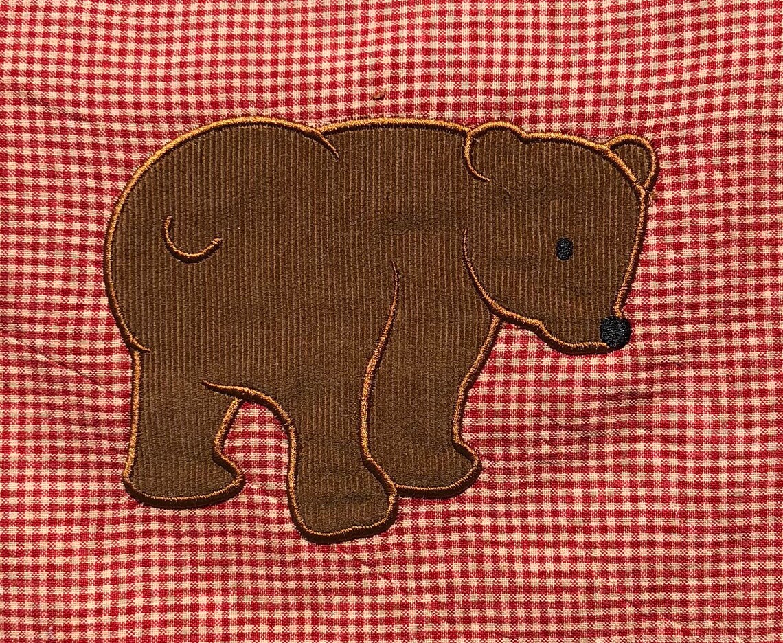 Bear Cub Appliqué Design Download for Embroidery Machine | Etsy