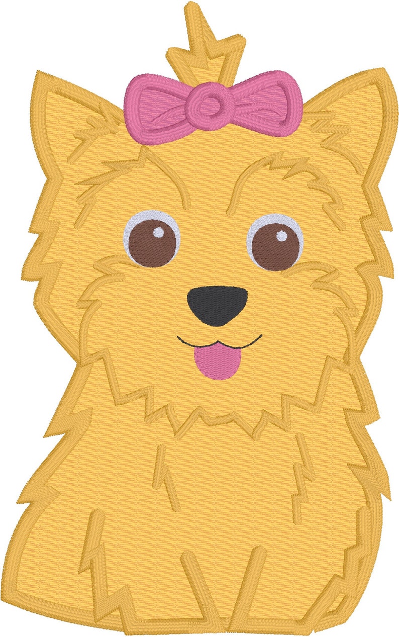 Yorkie Applique Embroidery Design Download for Embroidery - Etsy