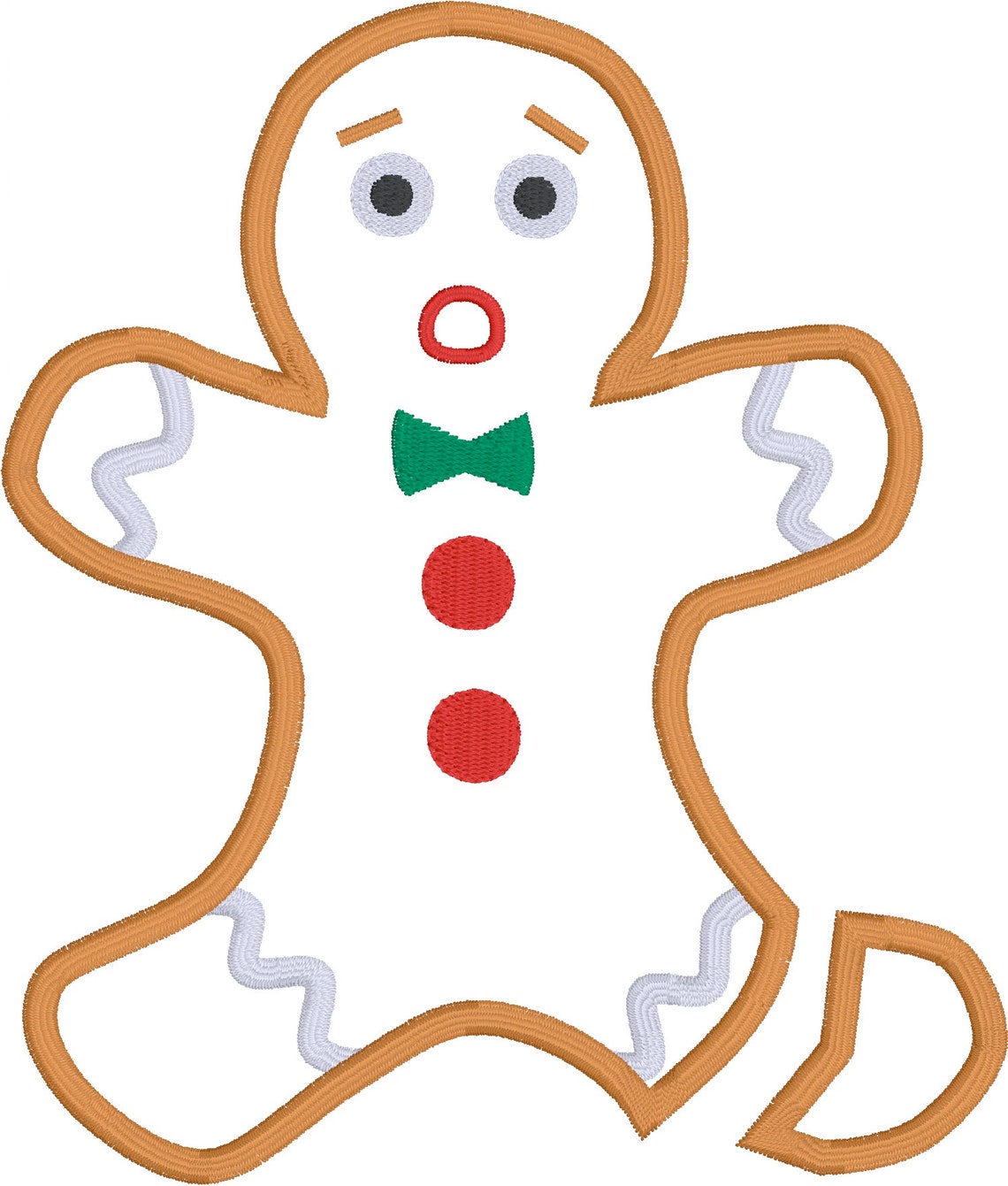 Gingerbread Man Appliqué Design Download for Embroidery | Etsy