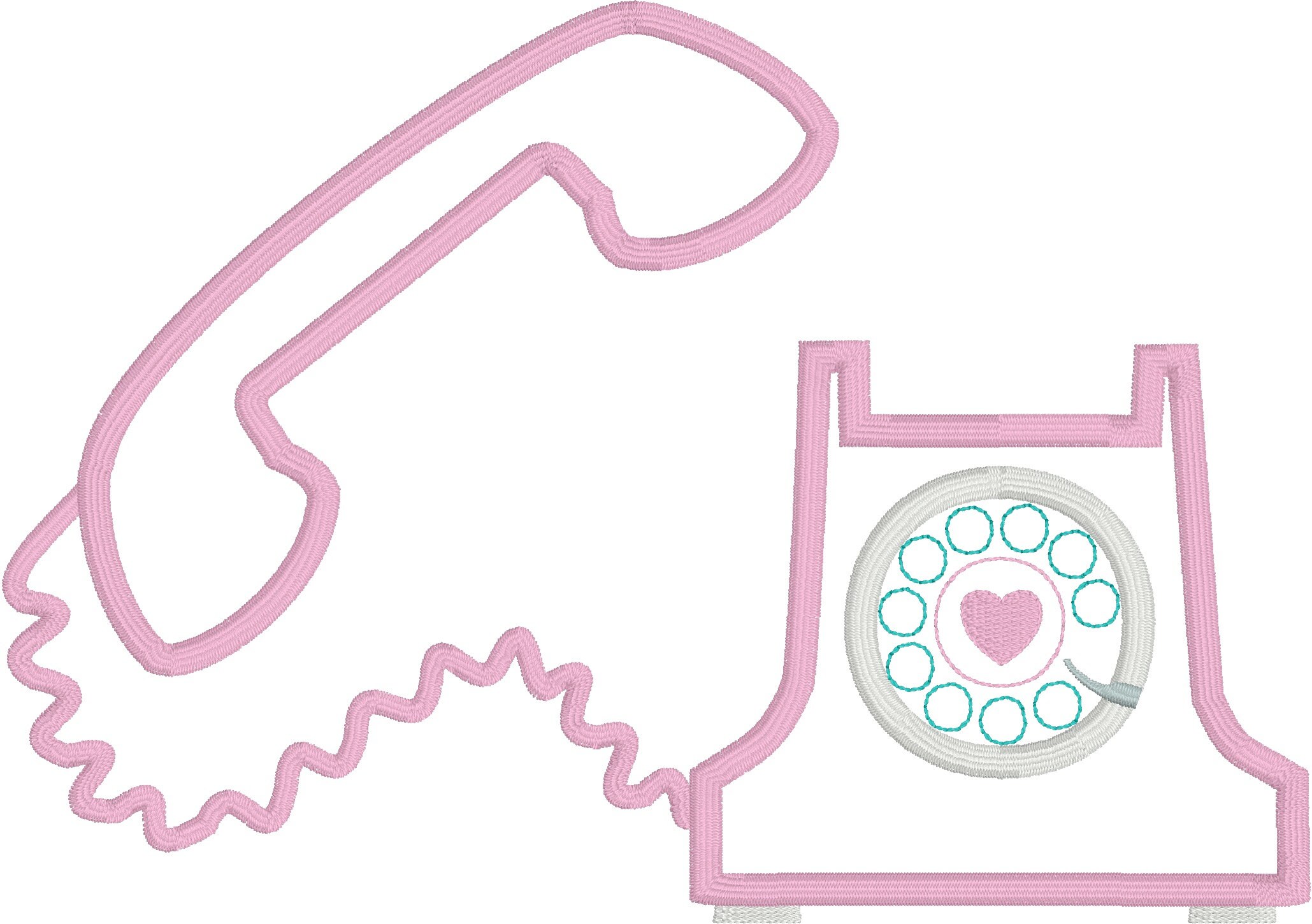 Rotary Telephone applique embroidery design download for | Etsy
