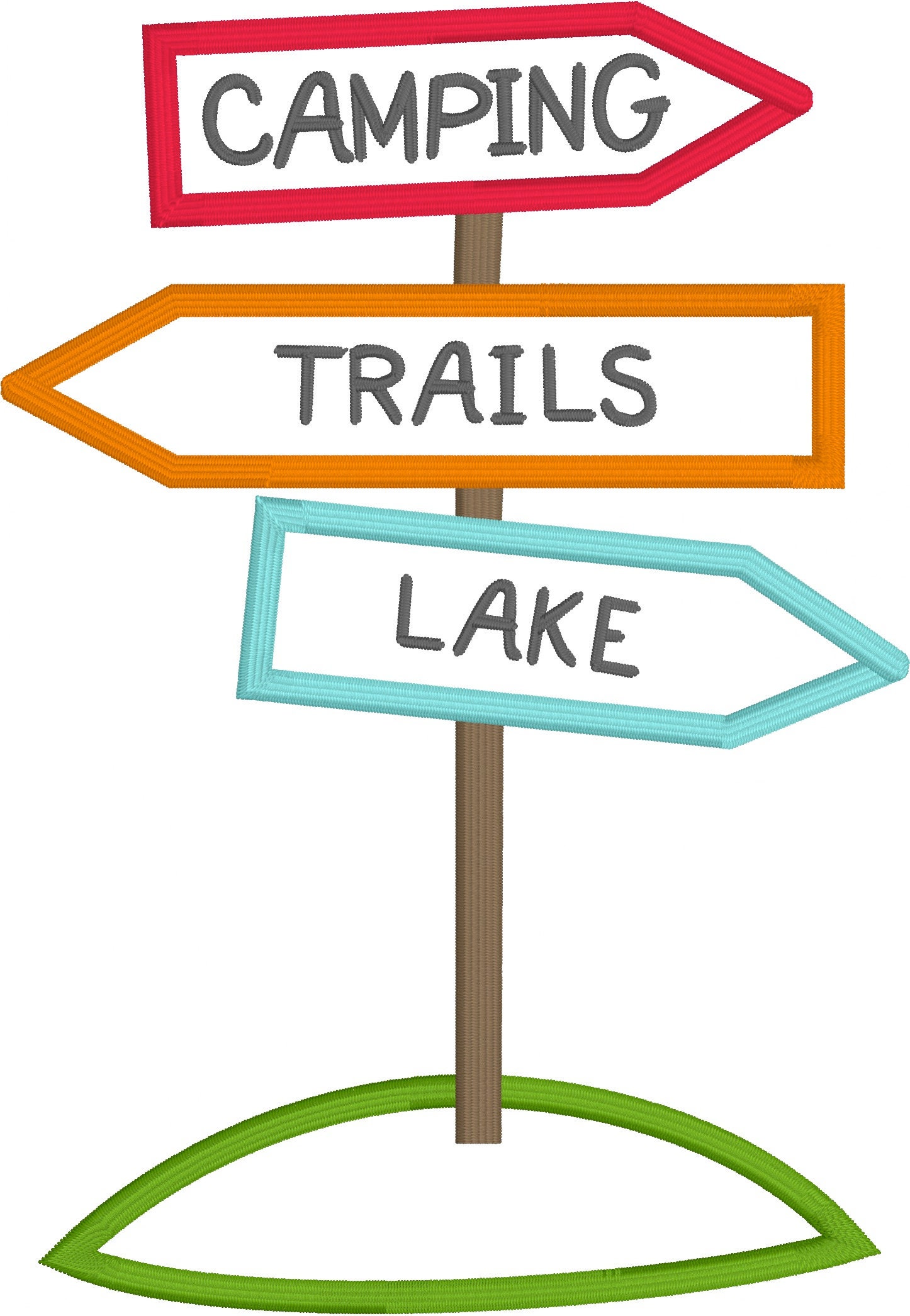 Camp Sign Post Appliqué Design Download for Embroidery Machine - Etsy
