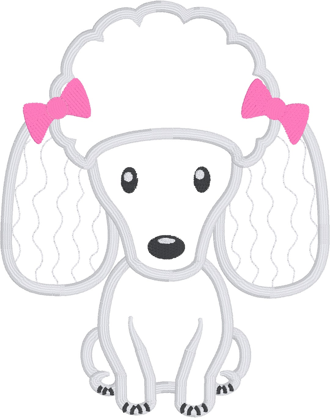 Poodle Appliqué Design Download for Embroidery Machine - Etsy
