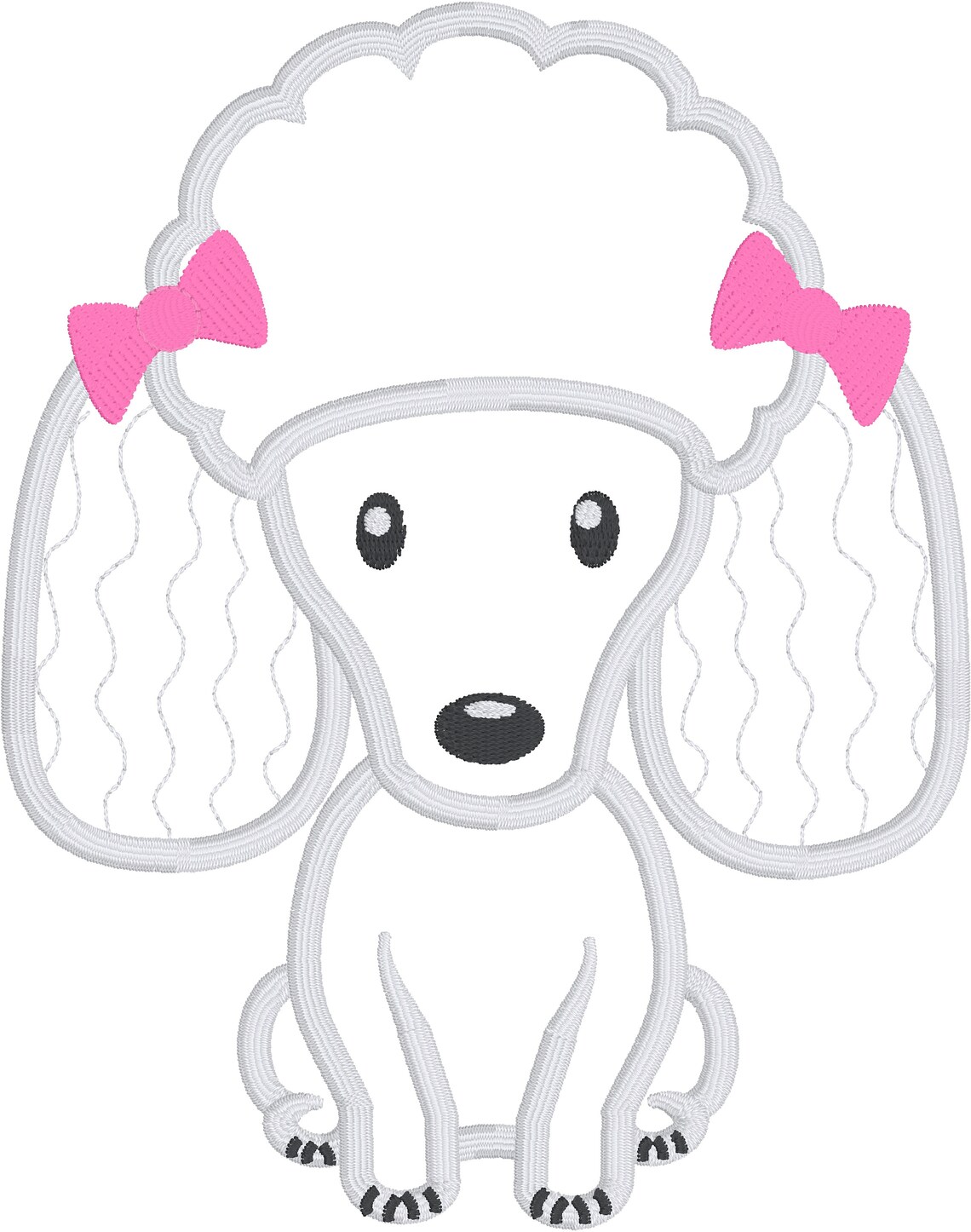 Poodle Appliqué Design Download for Embroidery Machine - Etsy