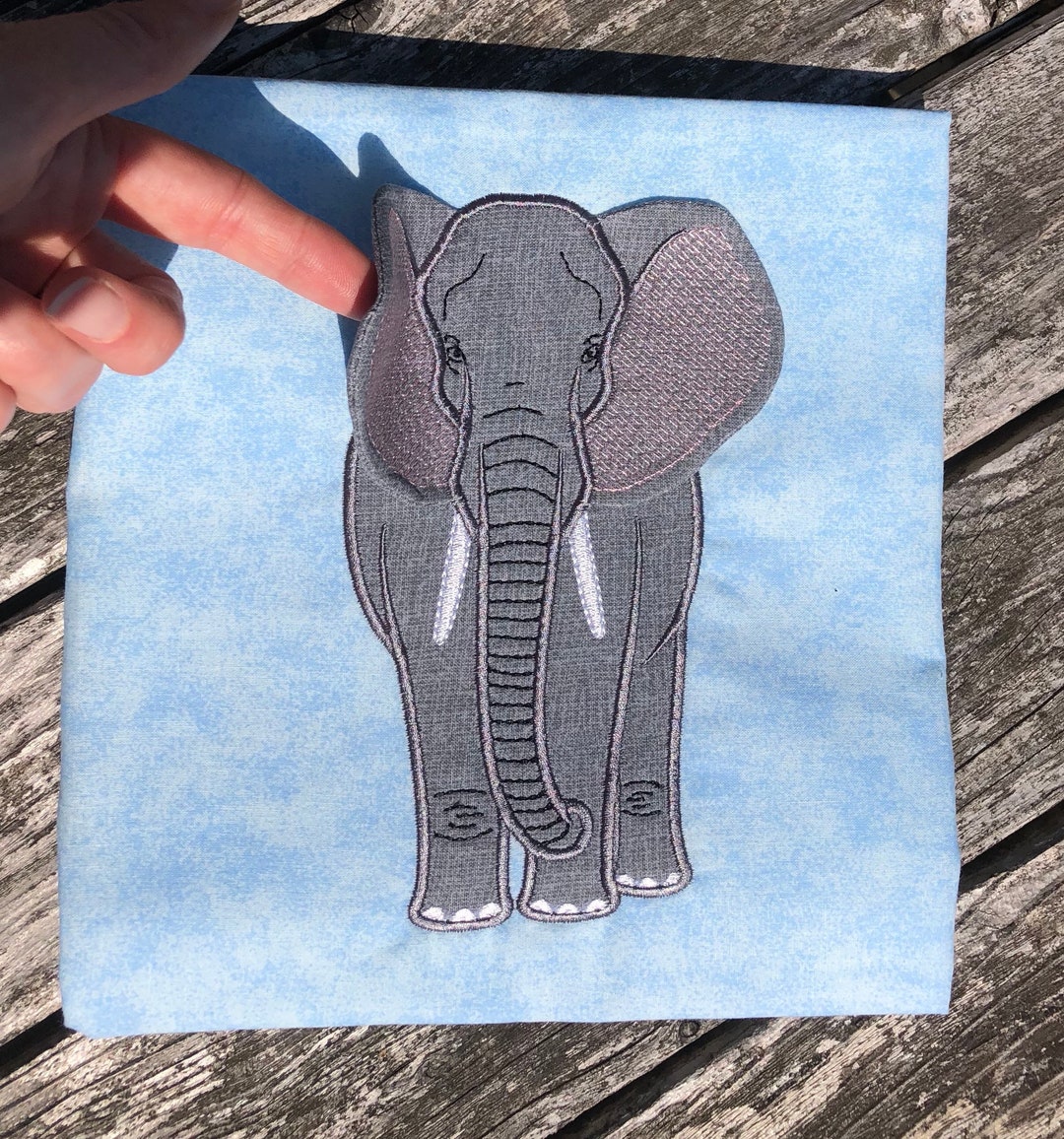 Elephant Applique Embroidery Design 3D, African Elephant , ITH Sketch ...