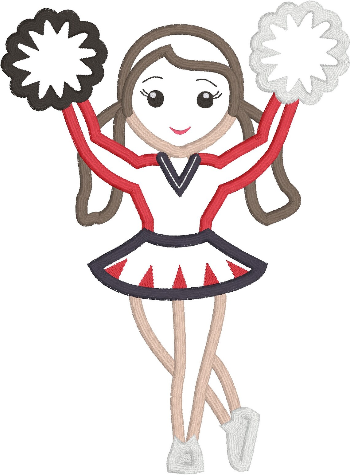 Cheerleader Applique Embroidery Design Download | Etsy