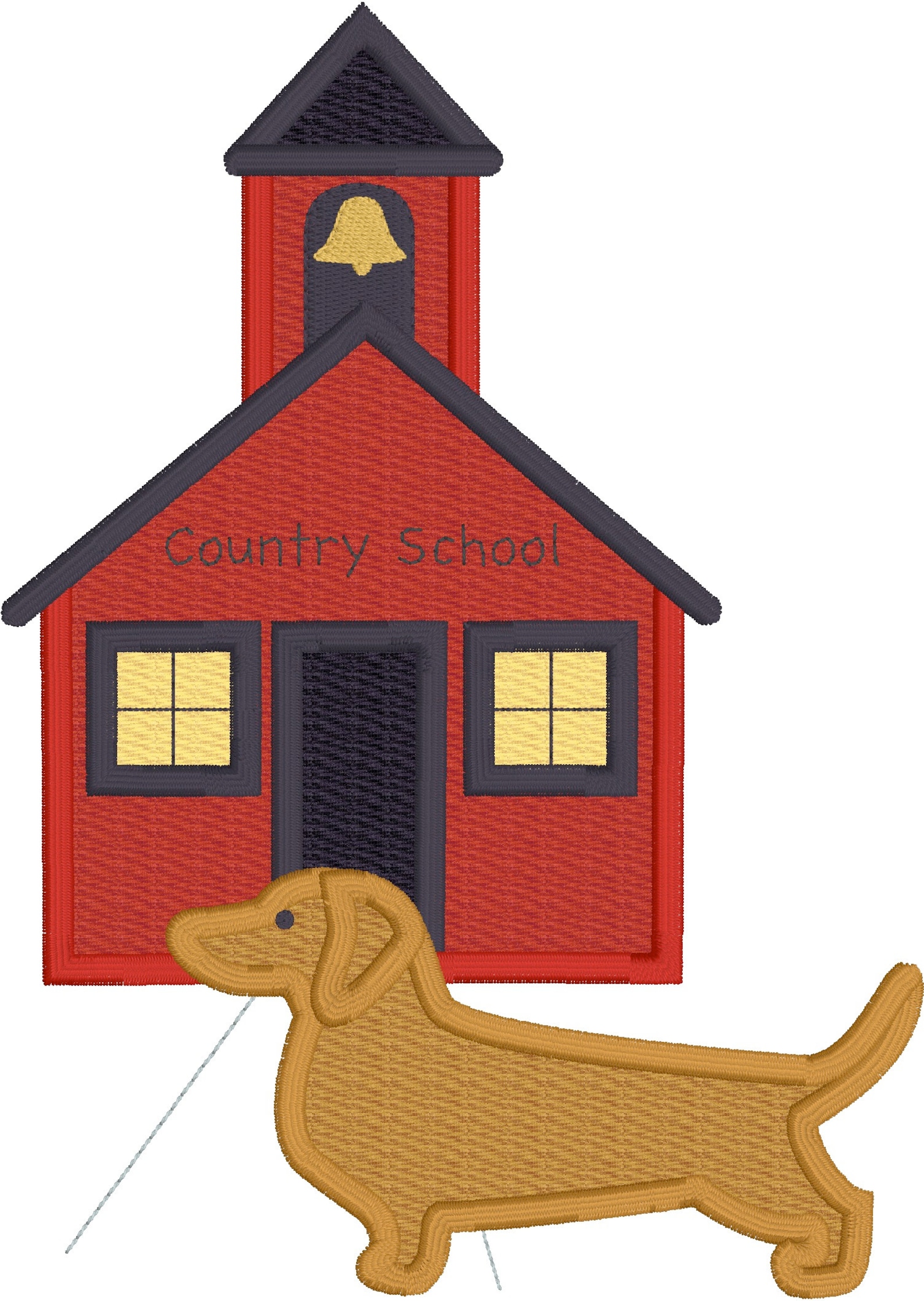 September Doxie Dachshund Back to school appliqué design | Etsy