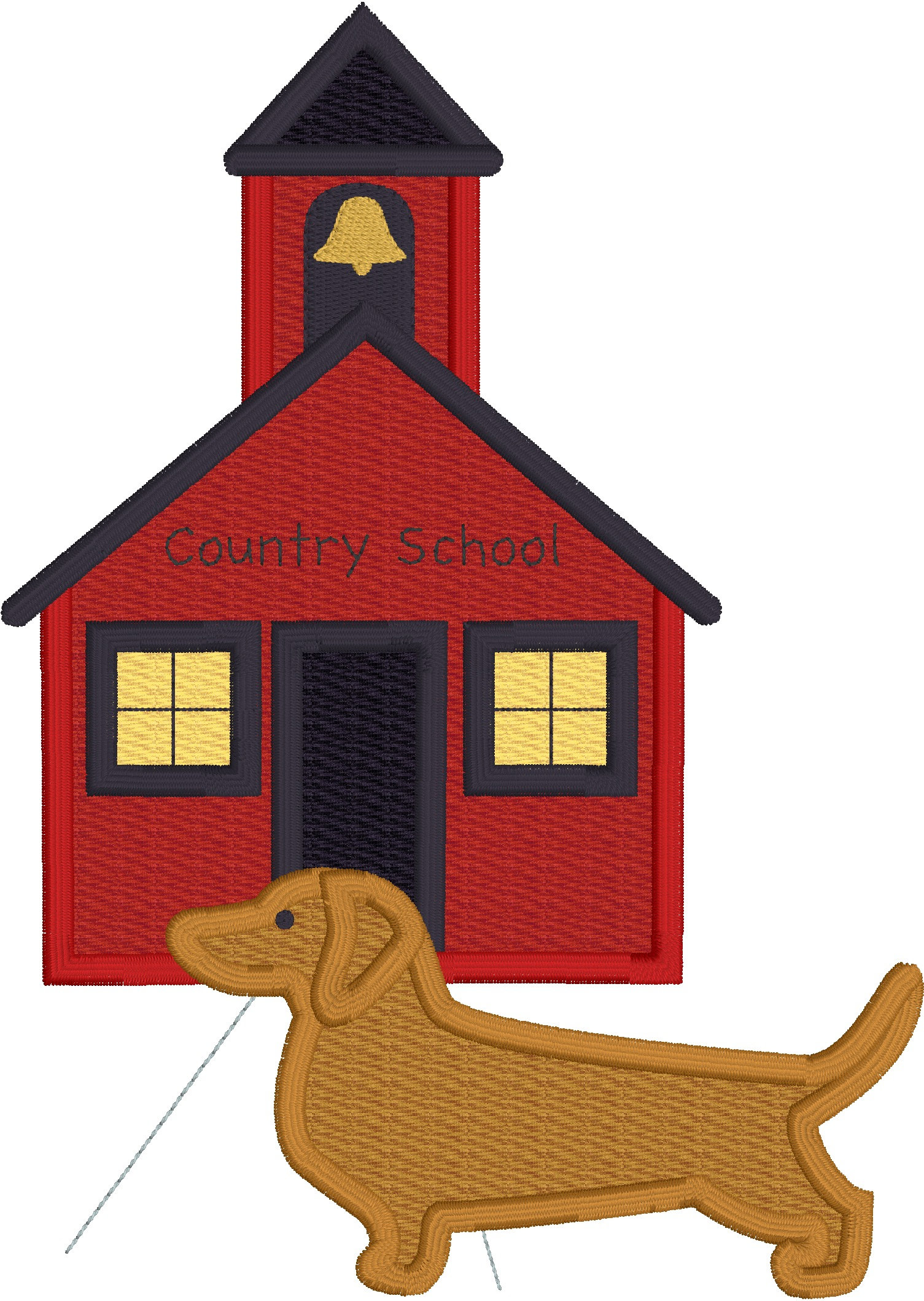Dachshund Back to School Applique Embroidery Design (digital Download ...