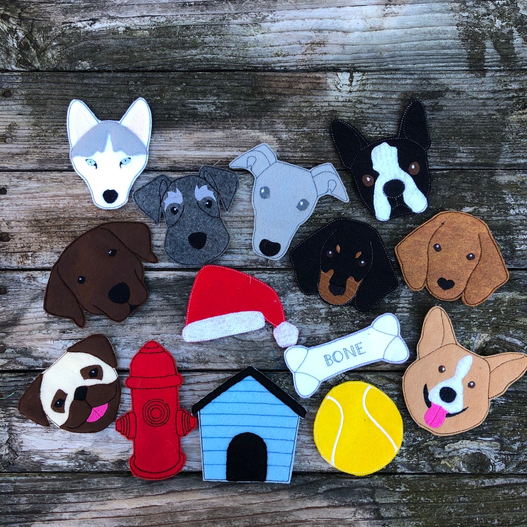 ITH Dog Felties Set Applique Embroidery Design File for Use With an ...