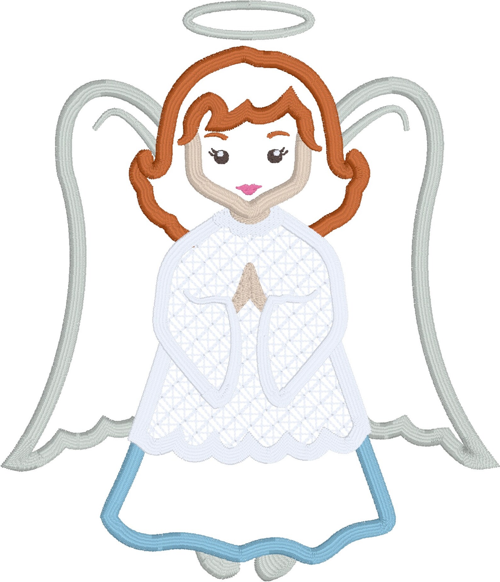 Angel Applique Embroidery Design, Christmas Holiday Appliqué Design ...