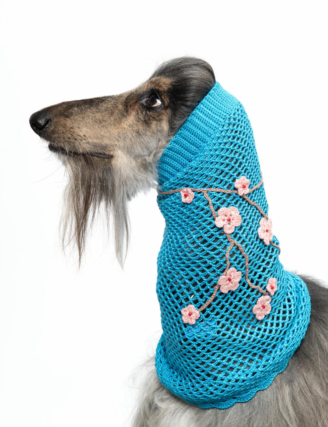 Afghan Hound Snood Crocheted "floral Sky" - Etsy