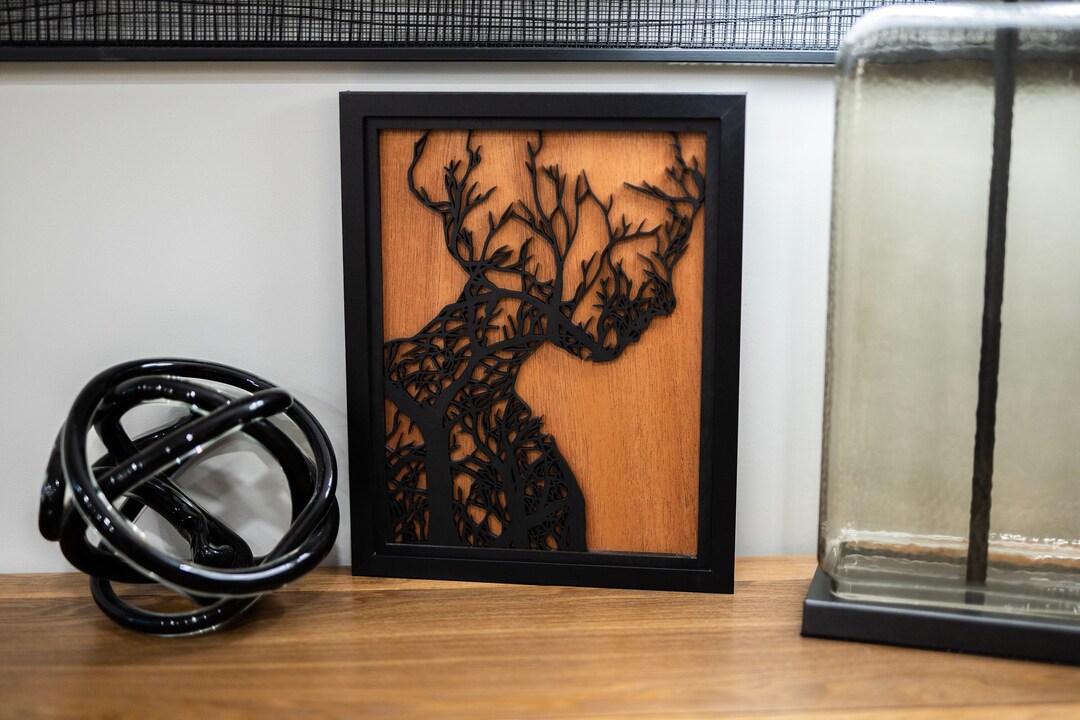 Laser Cut Woman and Tree Piece 3D Wood Art - Etsy