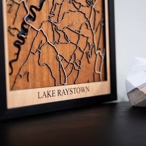 Raystown Lake Laser Cut Wood Map Unique Hand Made Multi Layered Wooden ...