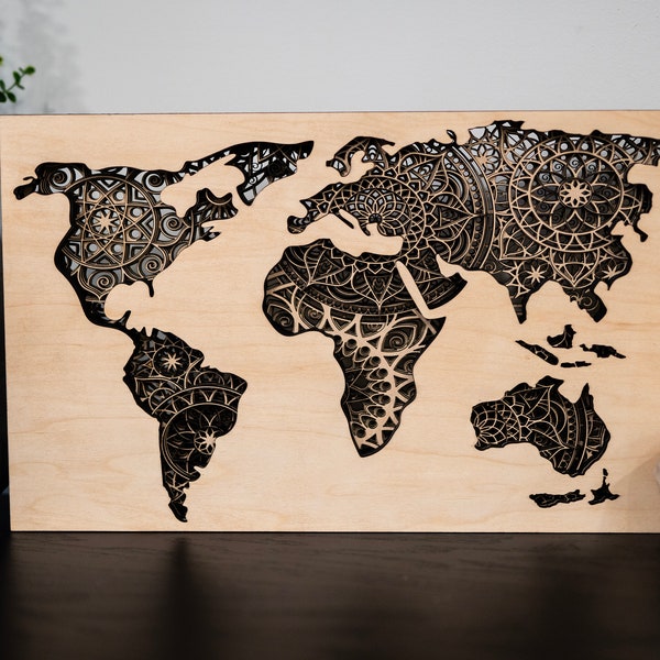 Mandala World Map - Etsy