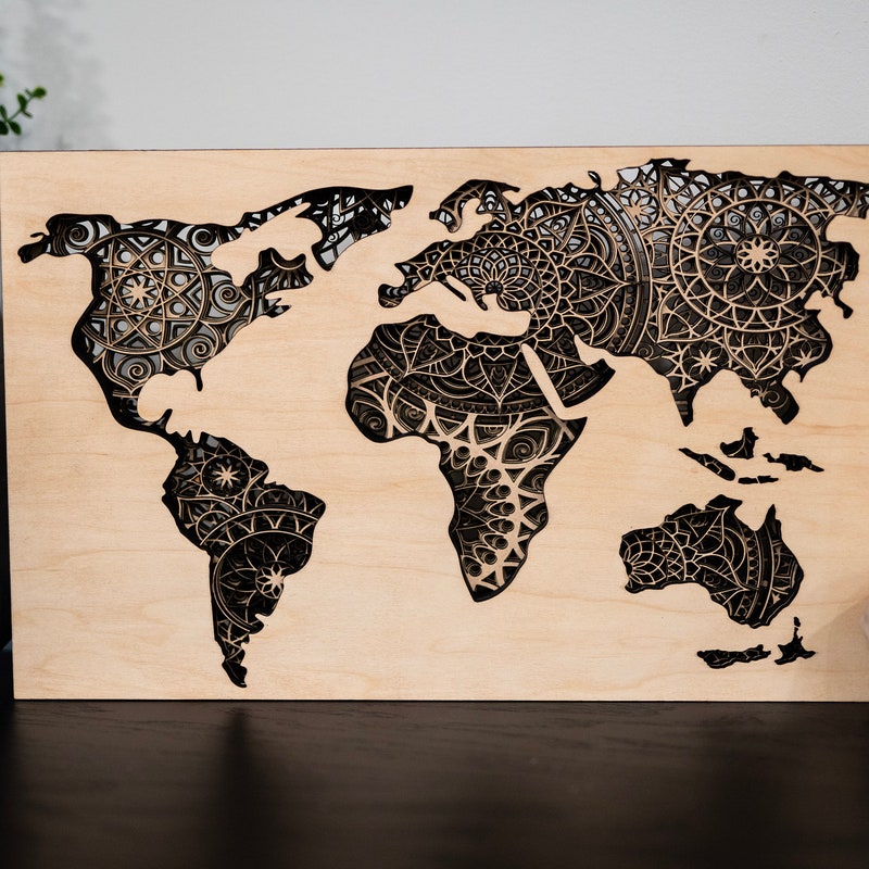 Mandala World Map - Etsy